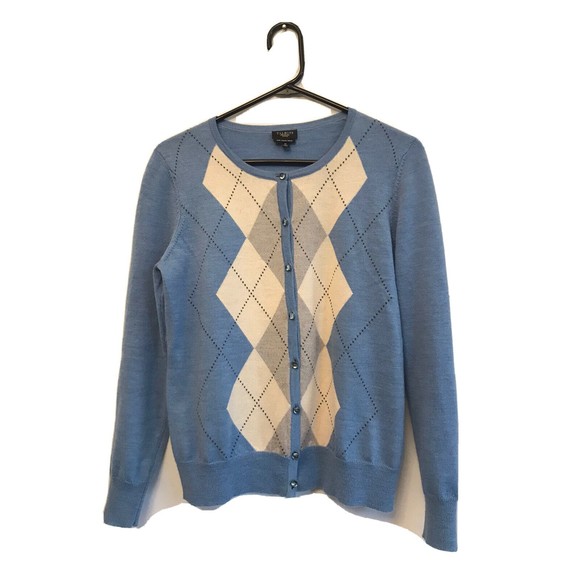 Talbots | Sweaters | Talbots Blue 0 Italian Merino Wool Cardigan Size ...